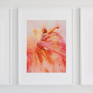 Phoenix Rising Woman Art Print / Mystical Painting / Sacred | Etsy