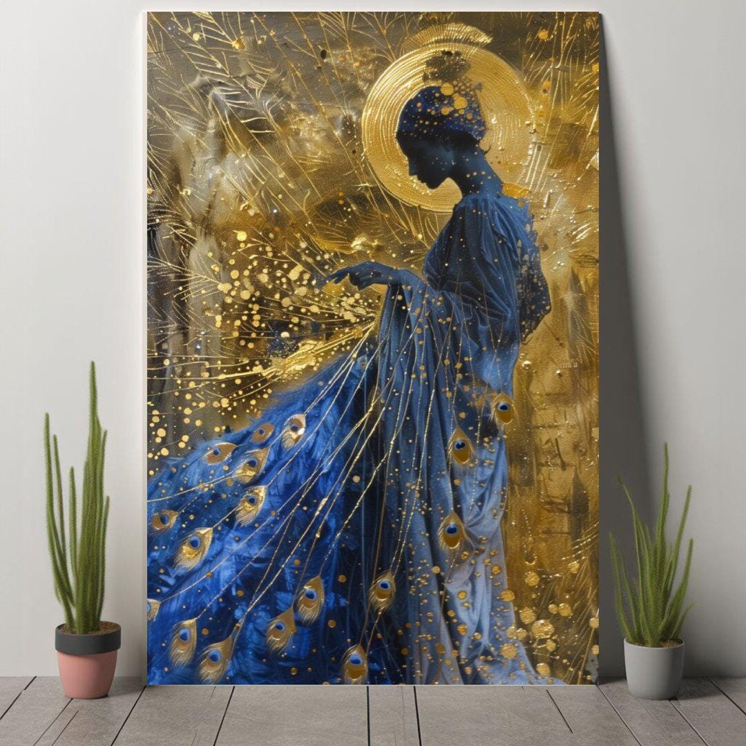 Peacock Goddess Hera Art Print - Canvas Art - Mystical Abundance ...