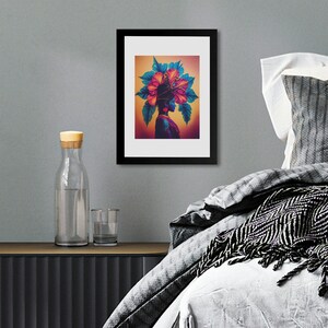 Hindu Goddess Kali Red Hibiscus Art Print, Indian Spiritual Décor ...