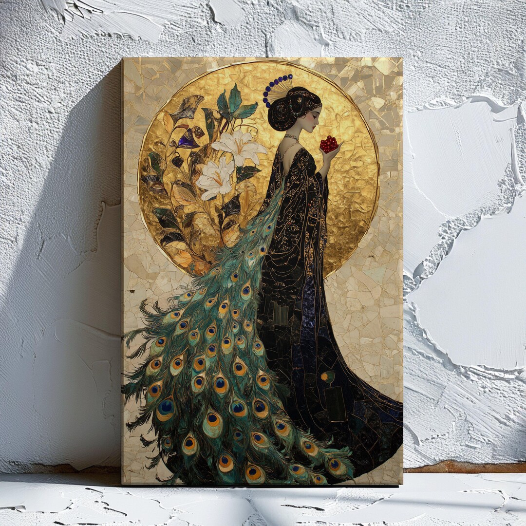 Roman Goddess Juno Art Print, Vintage Style Decor, Gold Accent Artwork ...