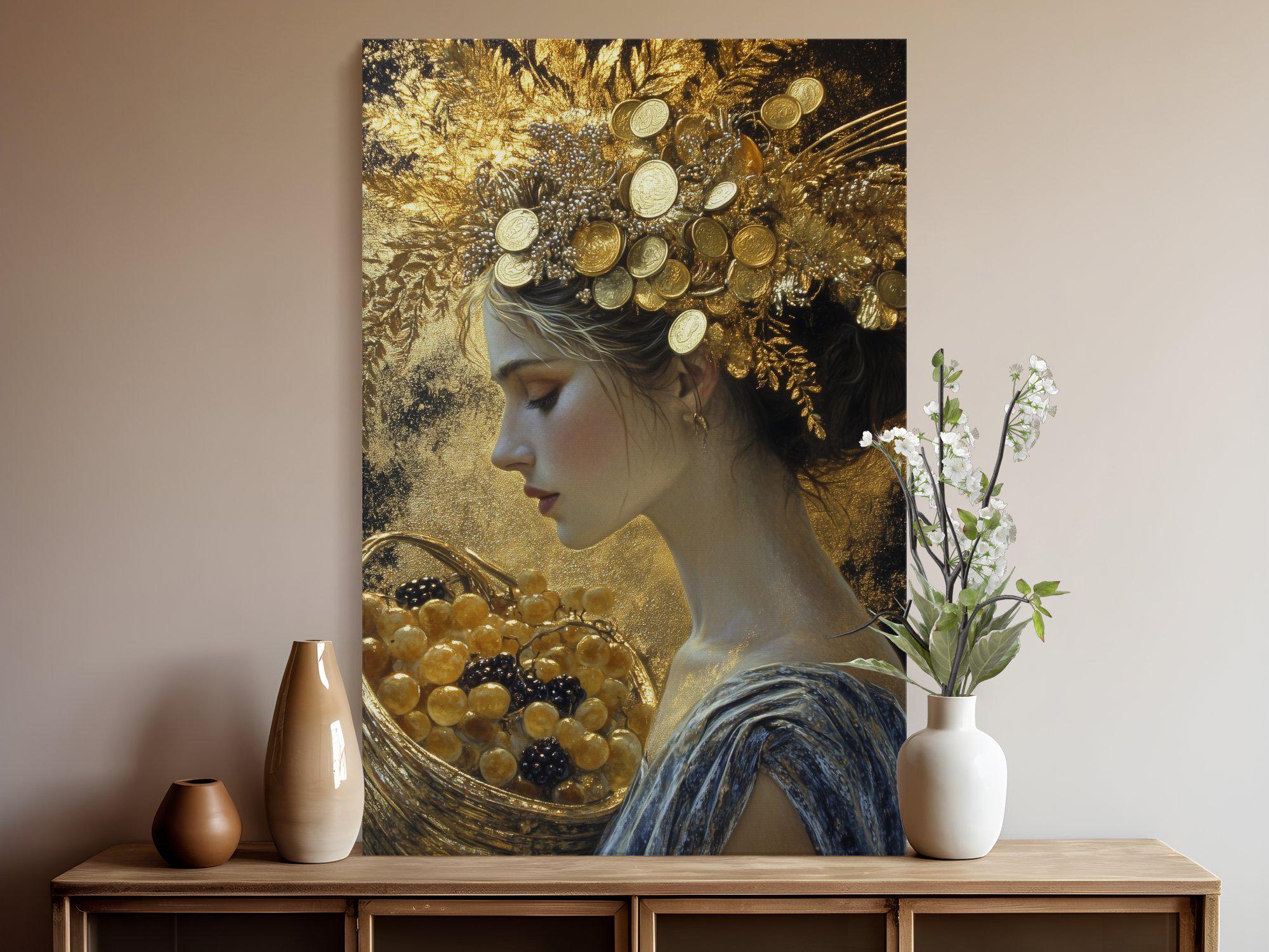 Abundantia Roman Goddess Art Print, Prosperity & Wealth Symbol Canvas ...