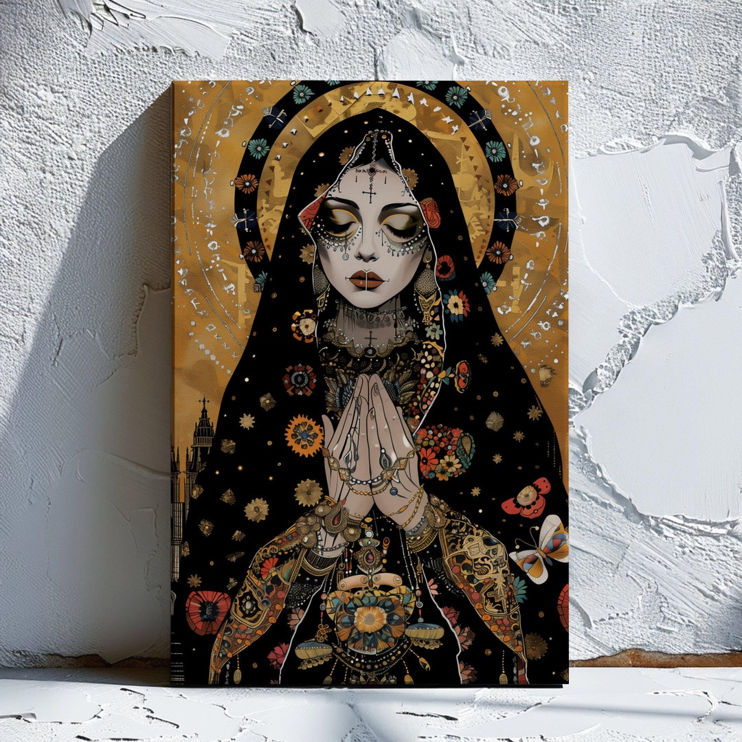 Santa Muerte Art Print, Mystical Mexican Folk Saint Decor, Spiritual ...
