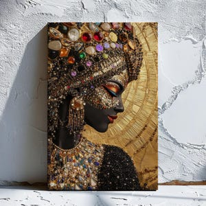 Oshun Goddess Art Print, African Orisha Wall Art, Yoruba Deity, Gold ...
