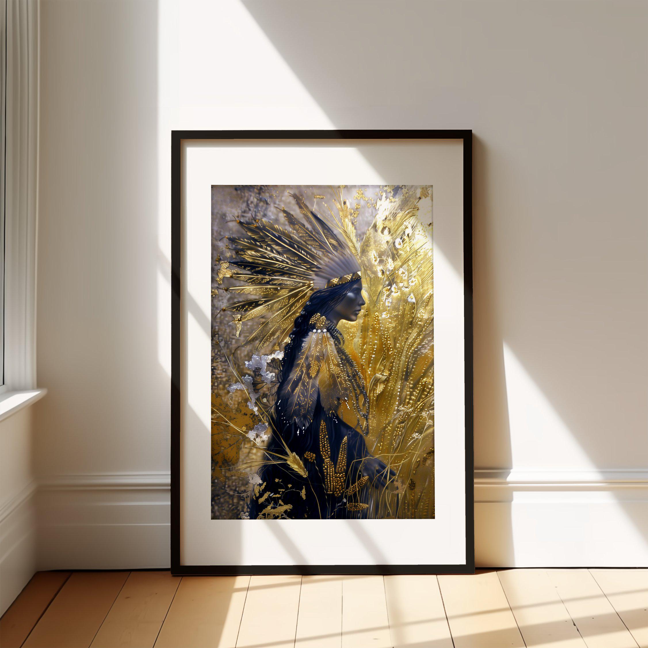 Corn Mother Art Print, Indigenous Mythology Artwork, Native Goddess ...