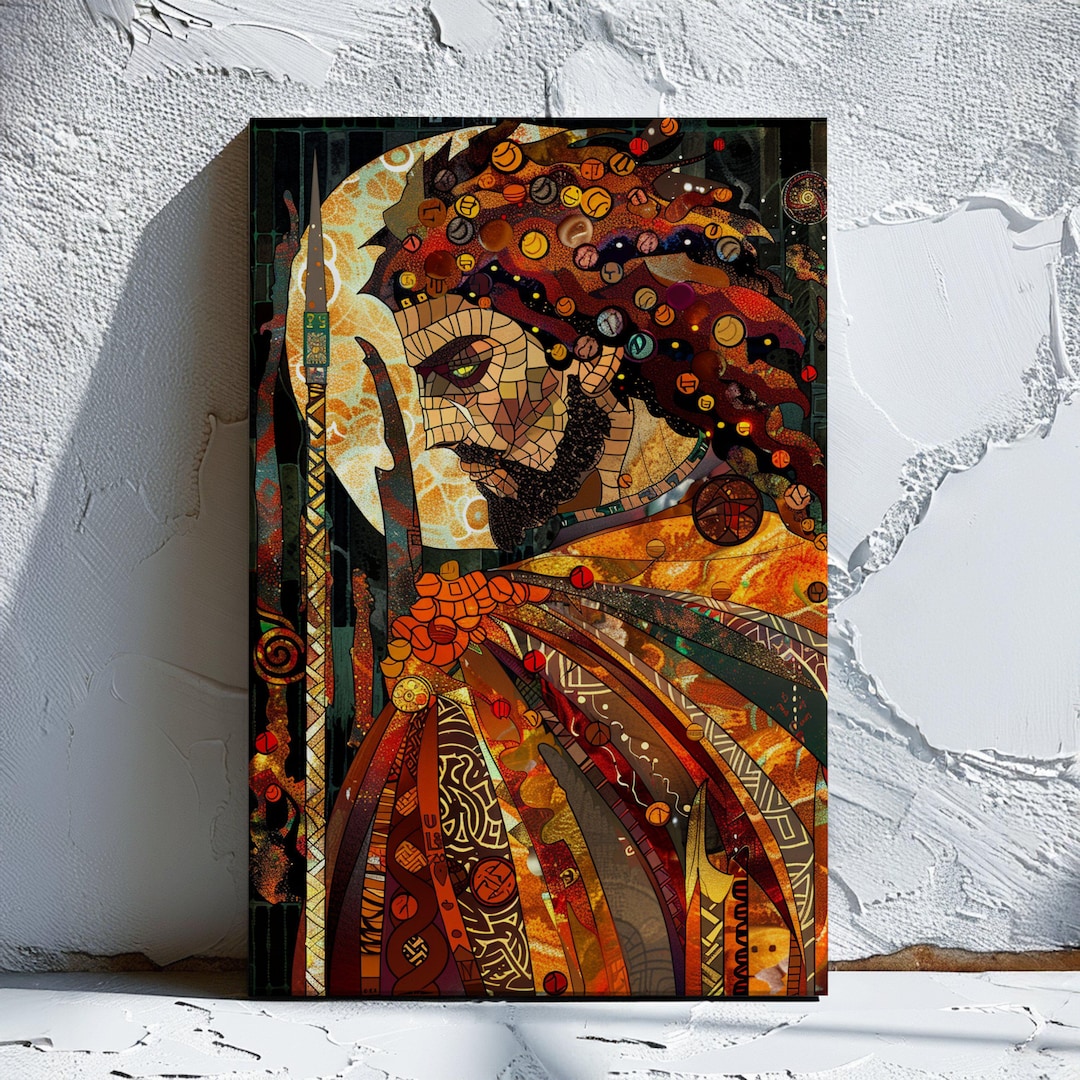 Celtic Warrior Cú Chulainn Mosaic Art Print, Legendary Irish Mythology ...