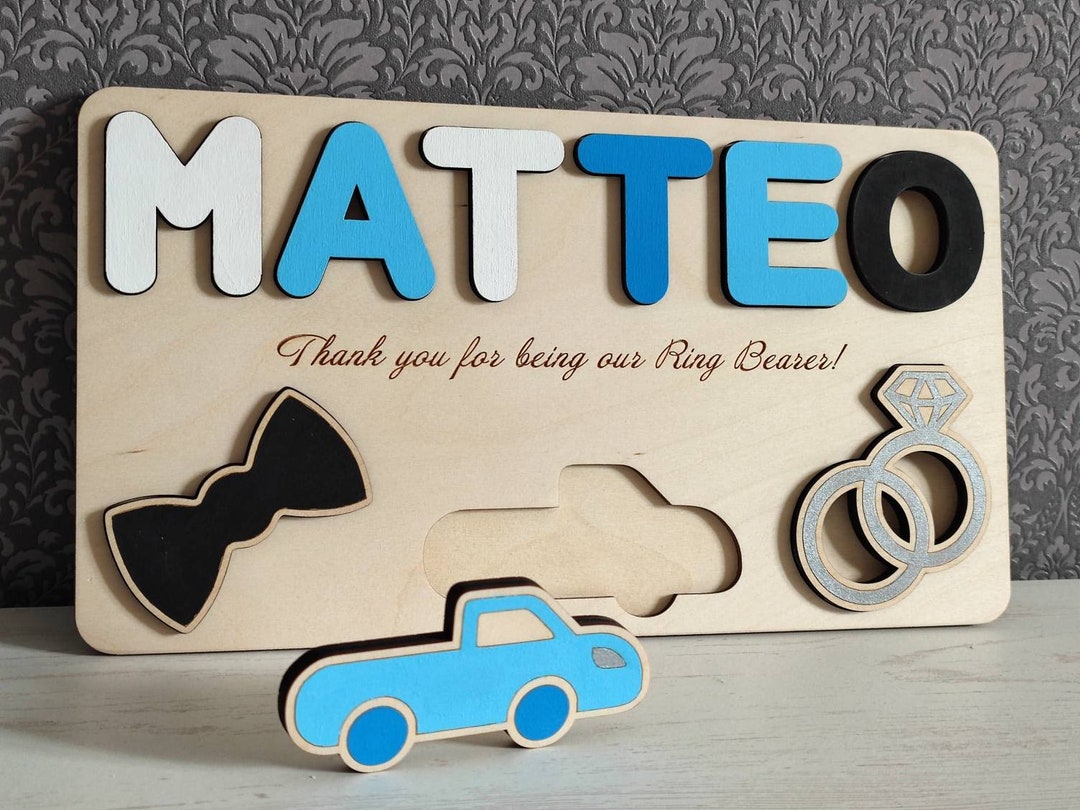 Baby Toddler Ring Bearer Proposal Gift Puzzle for Wedding Day Ring Boy ...