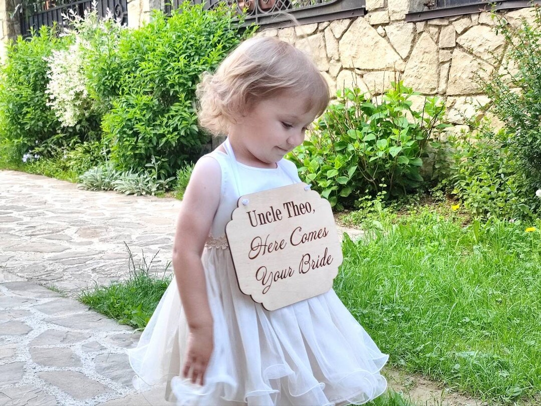 Here Comes the Bride Flower Girl Banner Wedding Wagon Walking Down ...