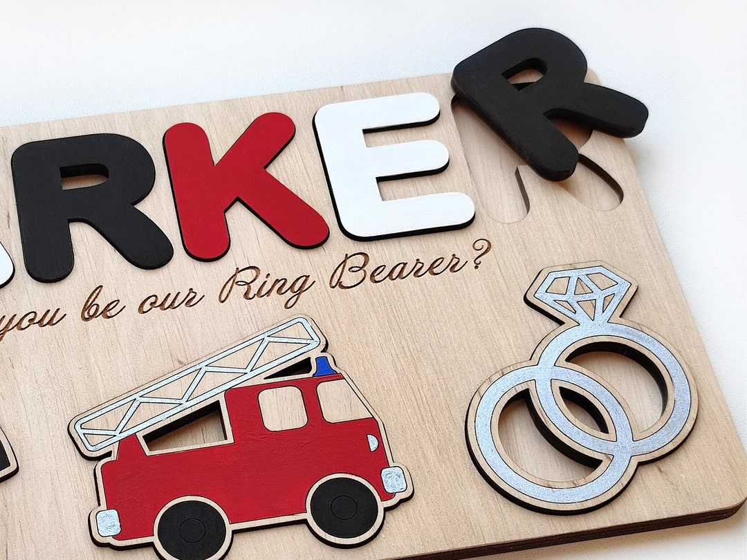 Ring Bearer Fire Truck Fire Engine Gift Proposal Puzzle Will You Be My ...