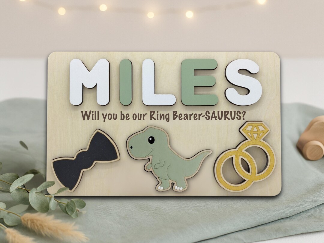 Will You Be Our Ring Bearer-saurus, Ring Bearer Dinosaur Puzzle ...