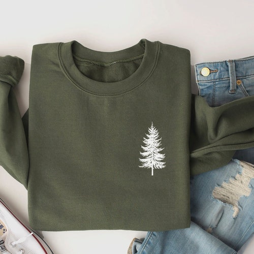 Pine Tree Sweatshirt Evergreen Trees Travel Sweatshirt Gift - Etsy