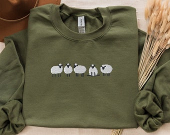 Embroidered Sheep Sweatshirt, Custom Sheep Shirt, Mothers Day Sheep ...