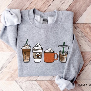 Fall Coffee Sweatshirt, Unisex Fall Pullover, Pumpkin Spice Sweatshirt ...