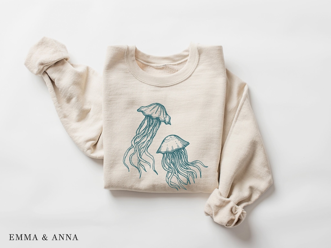 Jellyfish Sweatshirt, Ocean Sweatshirt, Marine Life Shirt, Sea Animals ...