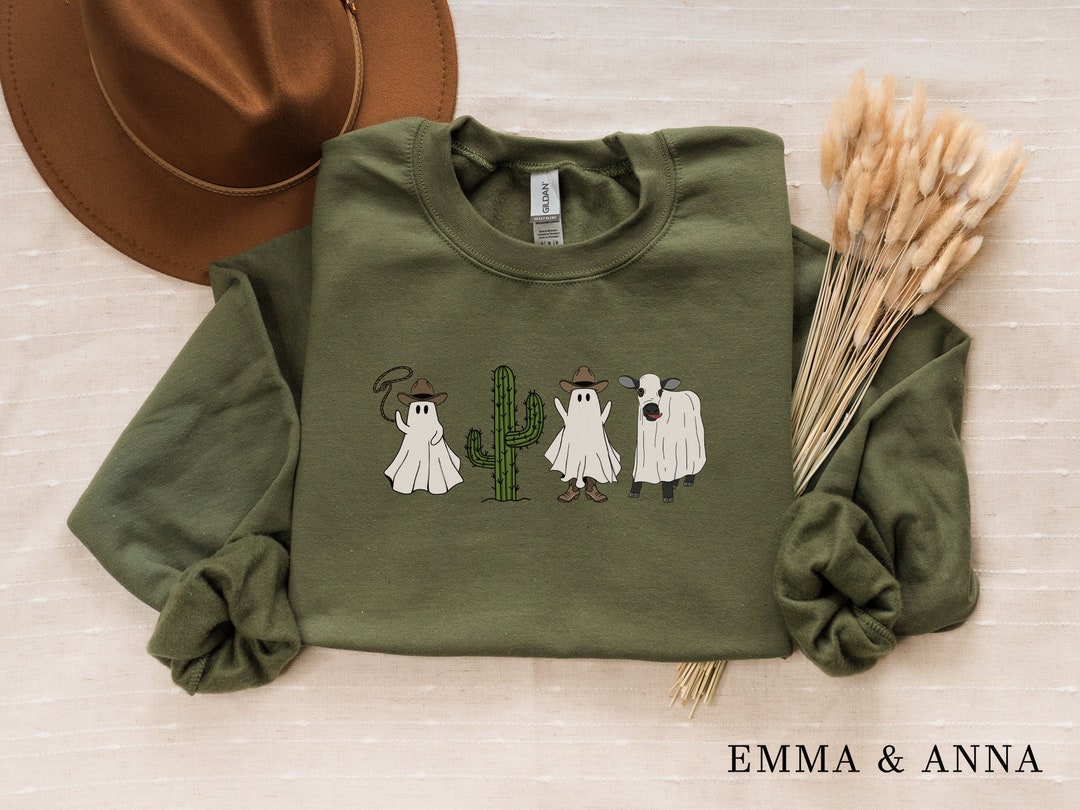 Western Ghost Sweatshirt, Halloween Sweatshirt, Fall Sweater, Boo Haw ...
