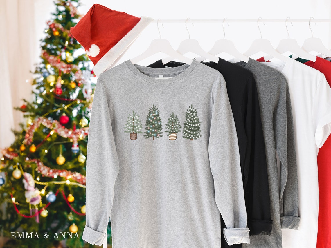 Christmas Tree Shirt Christmas Shirts for Women Long Sleeve - Etsy