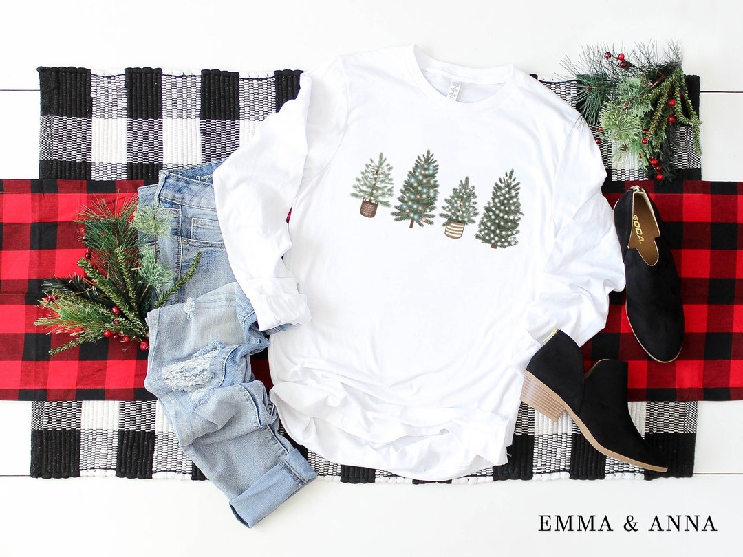 Christmas Tree Shirt, Christmas Shirts for Women, Long Sleeve Christmas ...