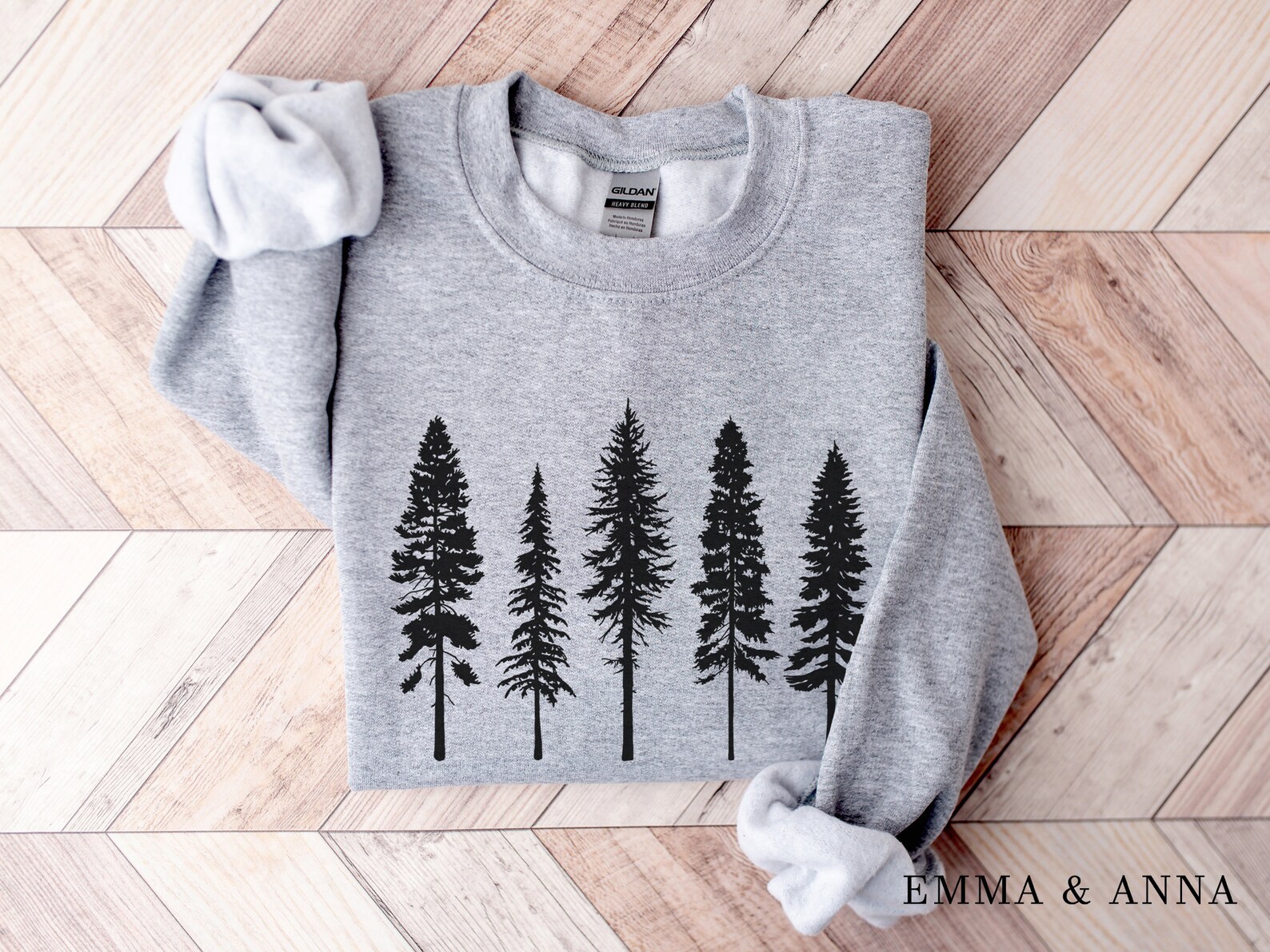 Pine Tree Sweatshirt Evergreen Trees Travel Sweatshirt Gift - Etsy