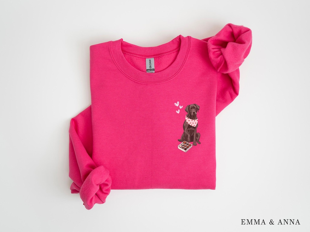Valentines Day Sweatshirt, Chocolate Lab Valentines Day Sweater, Dog ...