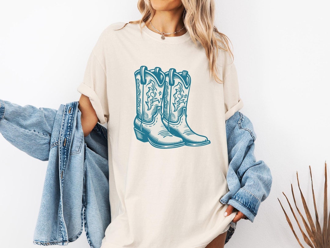 Vintage Western Shirt, Cowboy Boots Shirt, Womens Western Shirt ...