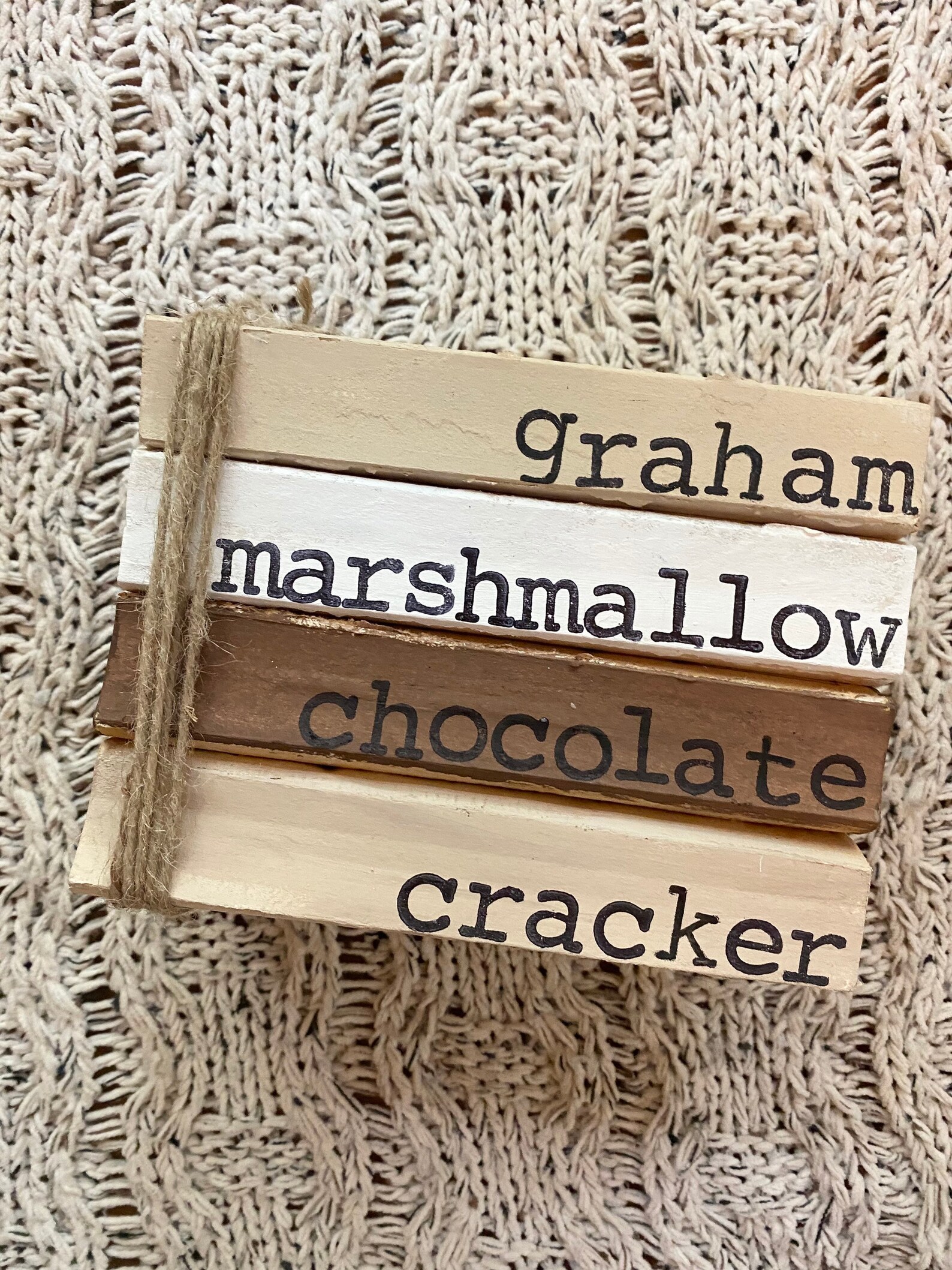 Smores Book Stack, Farmhouse Books, Smores Decor, Books With Words ...