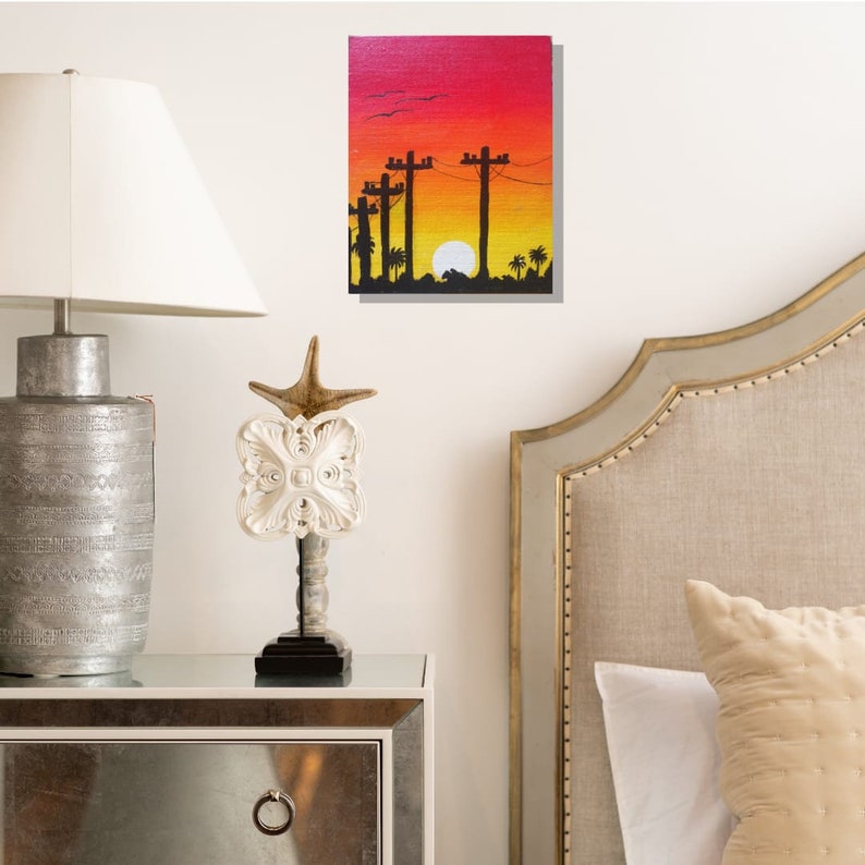 Sunset Scenery , Canvas Board Painting , Home Decor , Living Room - Etsy