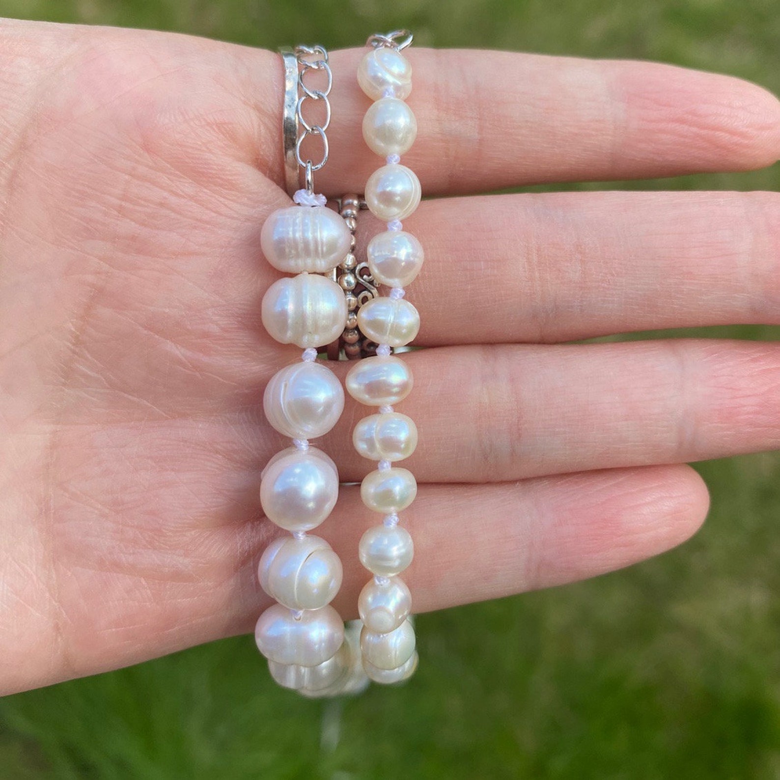 Real Genuine White Freshwater Pearl Necklace High Quality As Etsy
