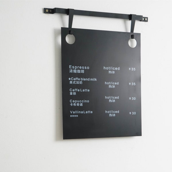 Personalize Menu Board Black Wall Menu Store Menu Display Black Acrylic ...