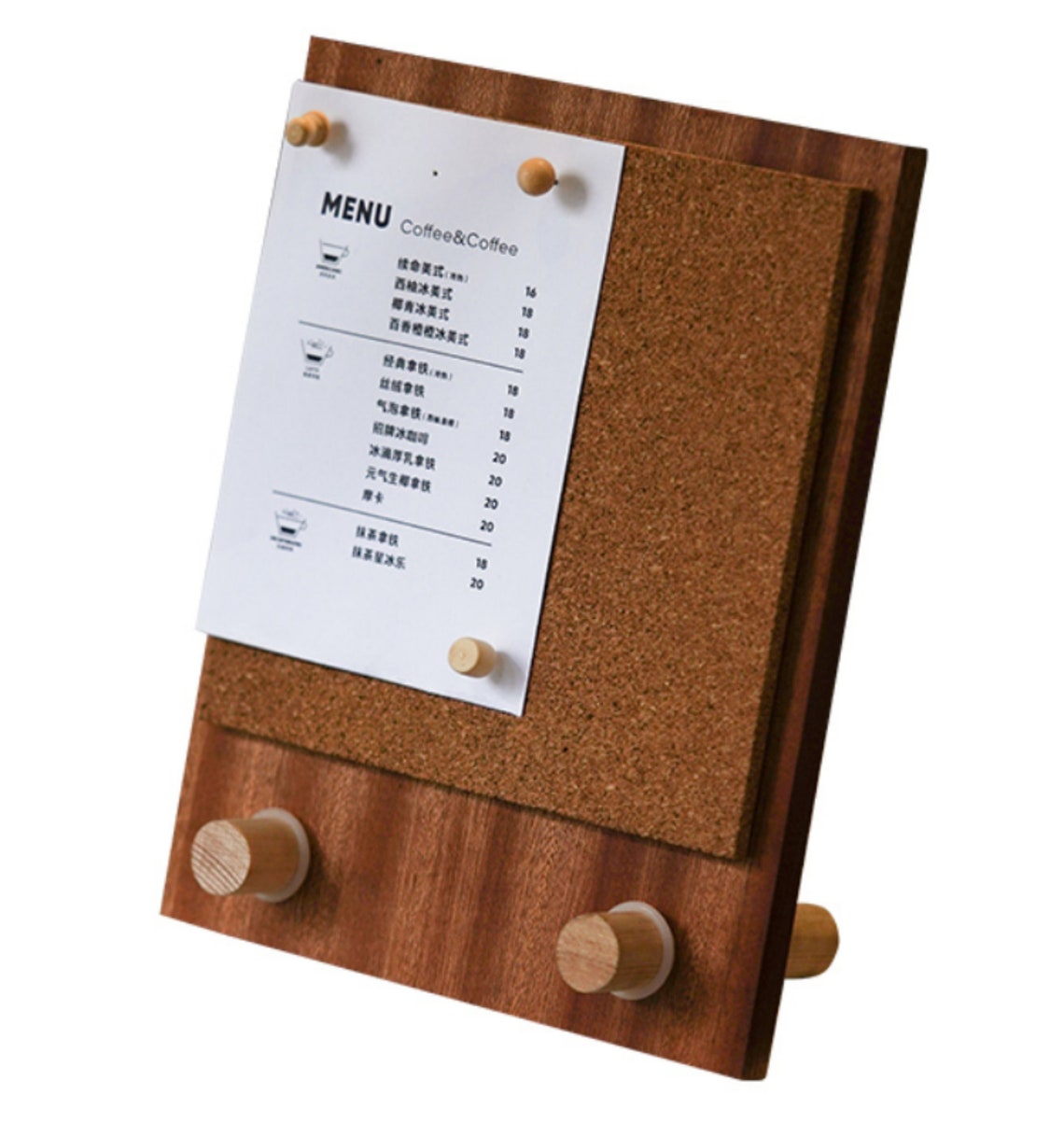 Desktop Wooden Message Board Wooden Desk Notepad Billboard Photo Holder ...