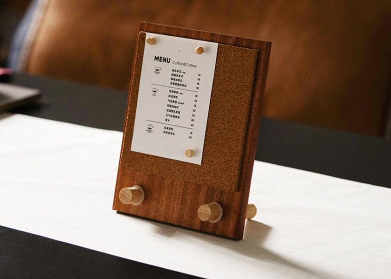 Desktop Wooden Message Board Wooden Desk Notepad Billboard Photo Holder ...