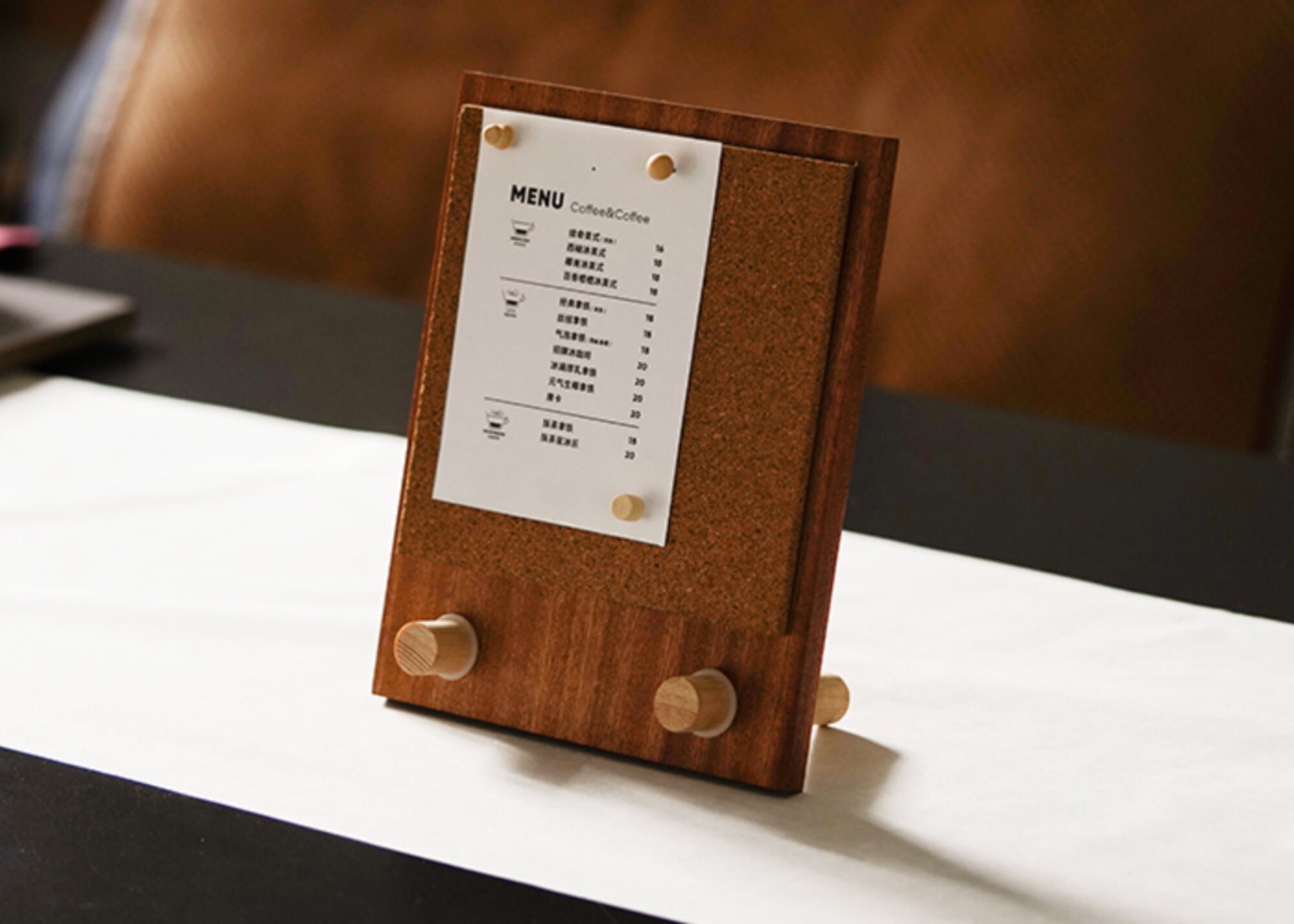 Desktop Wooden Message Board Wooden Desk Notepad Billboard Photo Holder ...