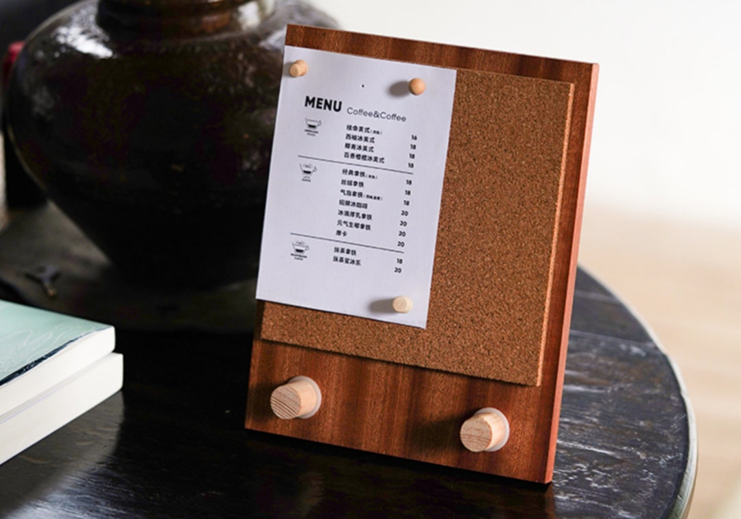 Desktop Wooden Message Board Wooden Desk Notepad Billboard Photo Holder ...