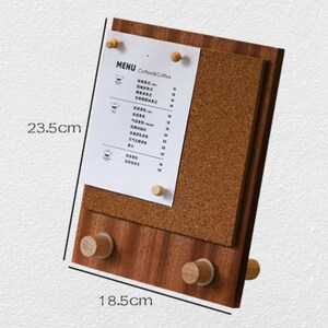 Desktop Wooden Message Board Wooden Desk Notepad Billboard Photo Holder ...