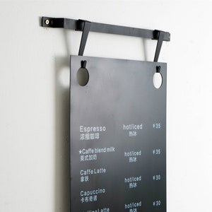 Personalize Menu Board Black Wall Menu Store Menu Display Black Acrylic ...