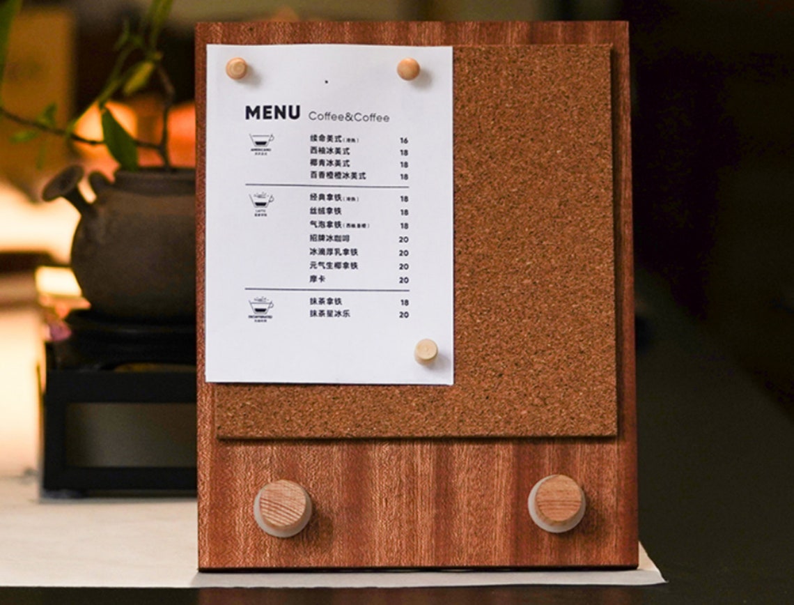 Desktop Wooden Message Board Wooden Desk Notepad Billboard Photo Holder ...