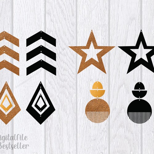 Round Stacked Earrings SVG Circle Earring Template Leather - Etsy