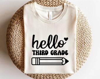 Hello Third Grade Svg, Back to School Svg, 3rd Grade Svg, Teacher Svg ...