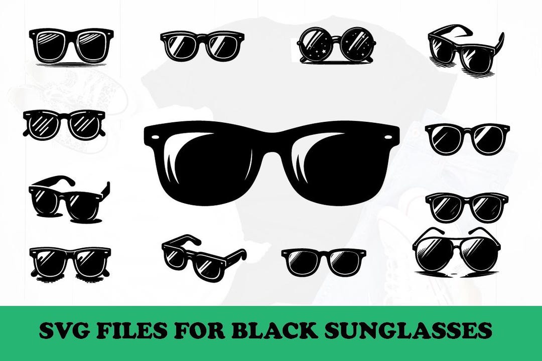 Black Sunglasses SVG, Sunglasses Silhouette, Summer Sunglasses Clip Art ...