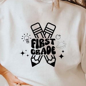 First Grade Pencil Svg, 1st Grade With Pencil Clipart Svg, First Grade ...
