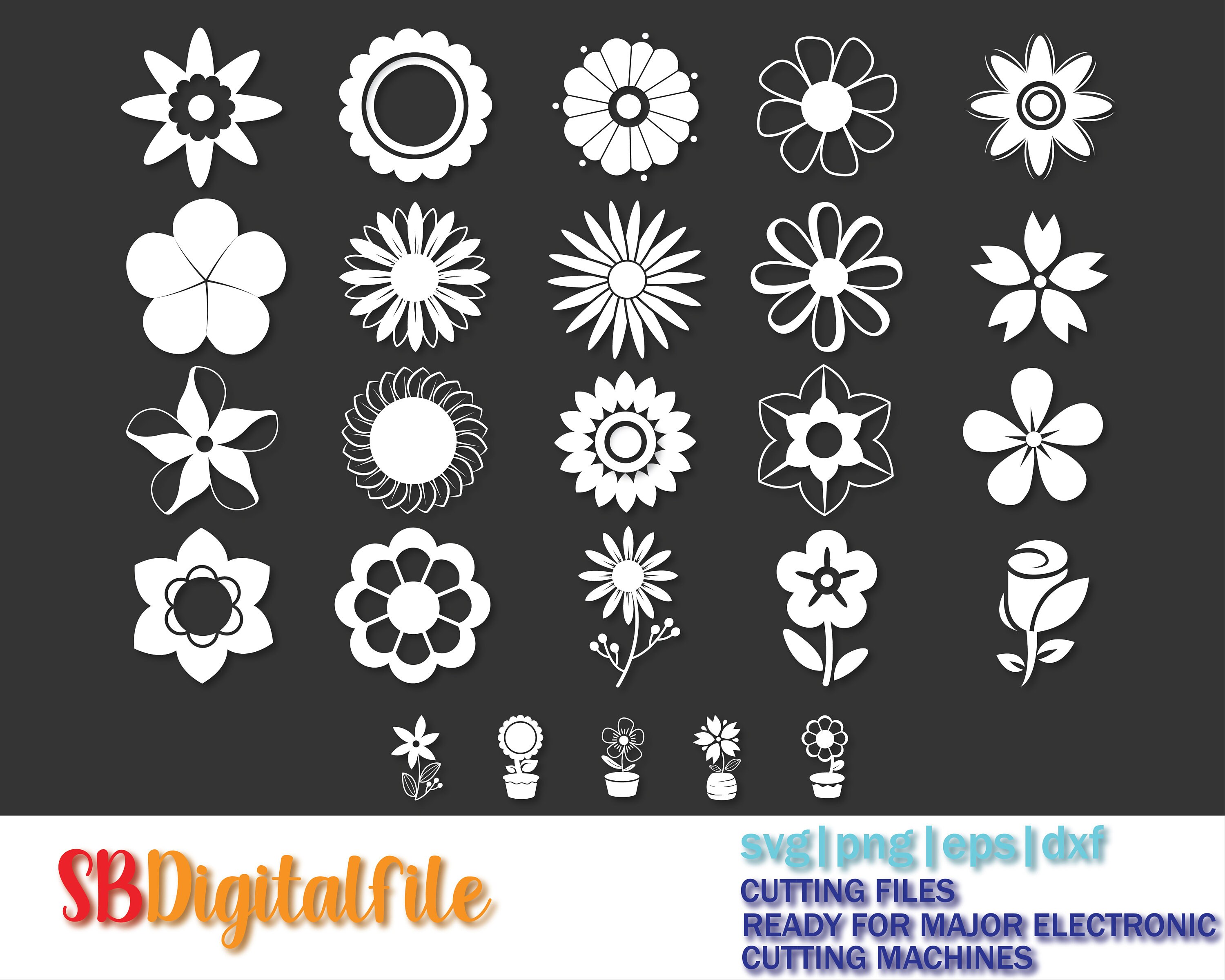 25 Daisy Bundle Svg Files, Daisy Vector, Daisy Silhouette, Daisy ...