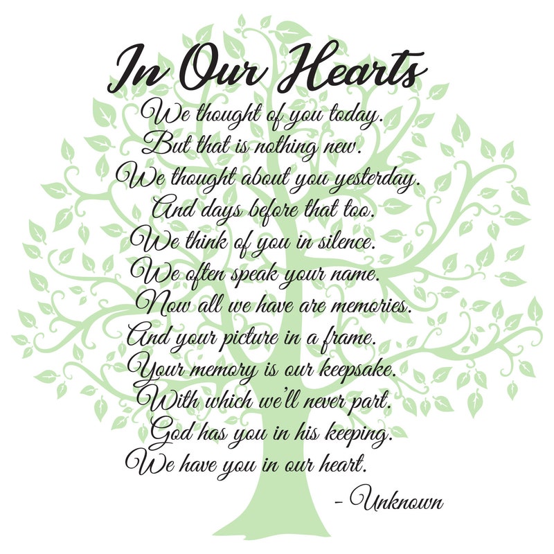 Memorial Poem Svg - Etsy