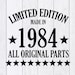 Limited Edition 1984 SVG All Original Parts 36rd Birthday Gift Idea ...