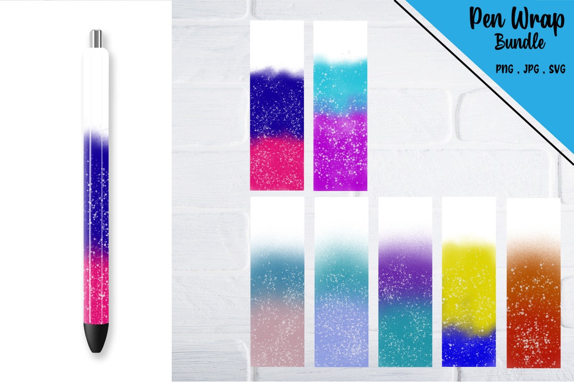 Pen Wrap SVG PNG Glitter Pen Wraps Pen Wraps for Vinyl - Etsy