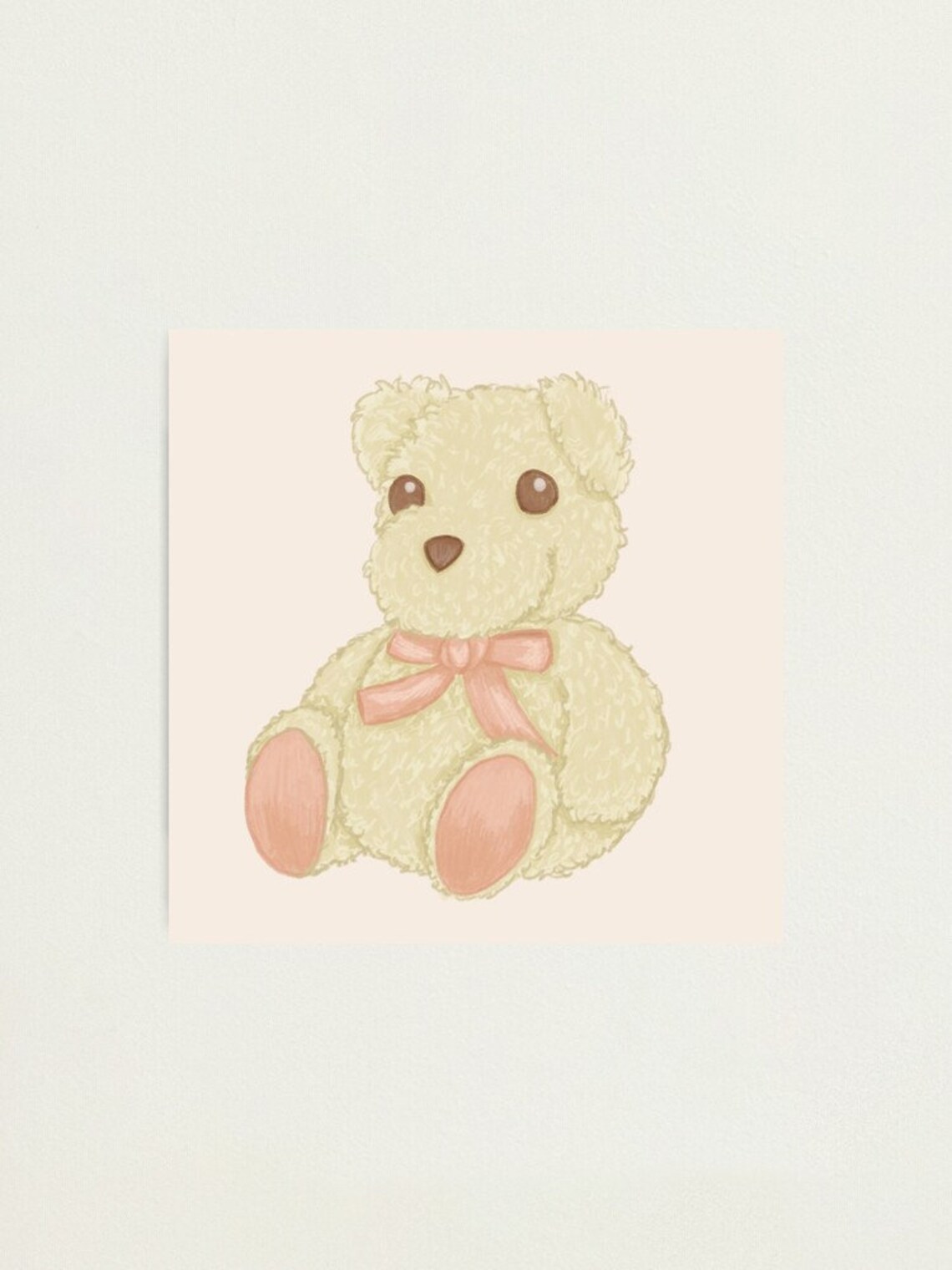 Digital: Teddy Bear Art Print - Cute Plushie Print, Paper Wall Art ...