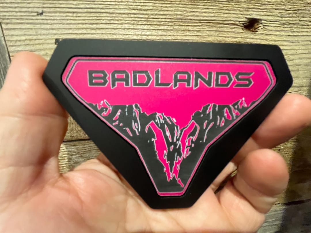 BADLANDS Hot Pink on Black Acrylic Badge - Fender/tailgate Emblem - Etsy
