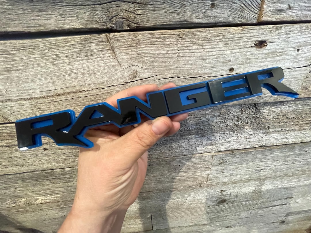 New "ranger" Raptor Font Gloss Black on Blue (5051) Acrylic Emblem - Etsy