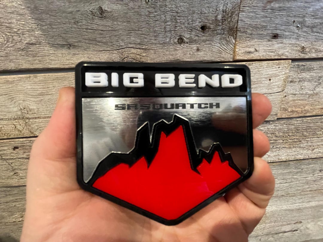 NEW "big Bend" Red on Black, White Letters, Silver Sasquatch Engraving ...
