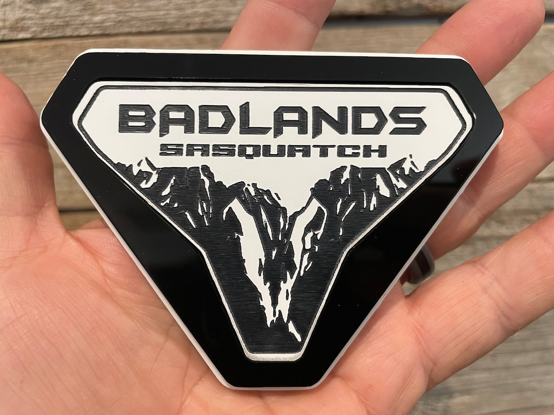 Badlands Sasquatch White on Black Acrylic Fender Badge Emblem - Etsy