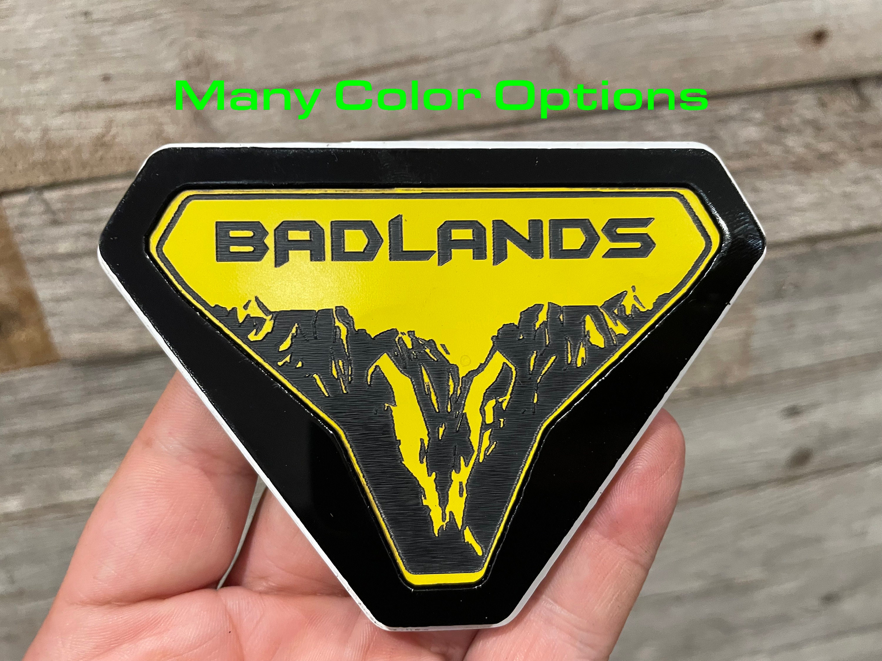 Badlands Sasquatch White on Black Acrylic Fender Badge Emblem - Etsy
