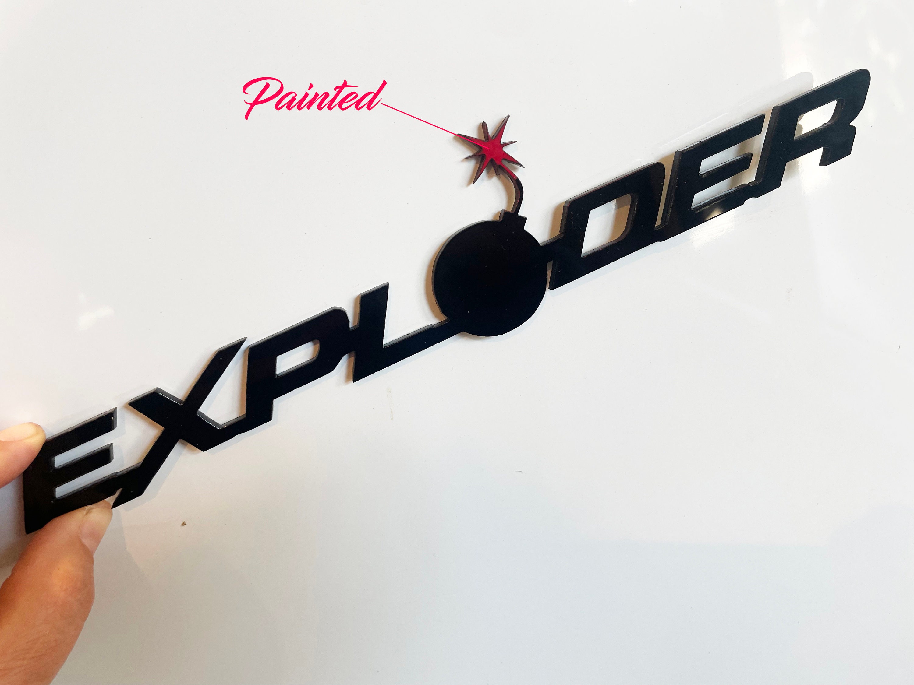 Exploder Badges All Black Acrylic, PAINTABLE Acrylic Badges , Ford ...