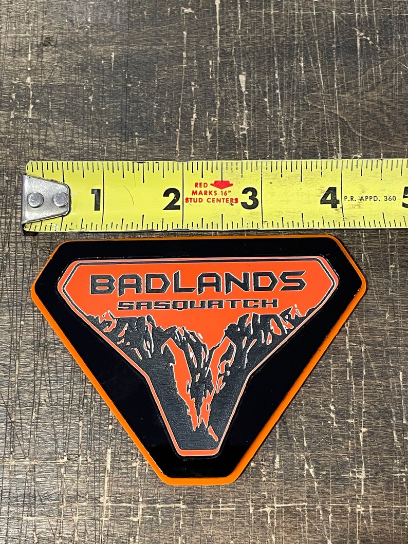 Badlands Sasquatch White on Black Acrylic Fender Badge Emblem - Etsy